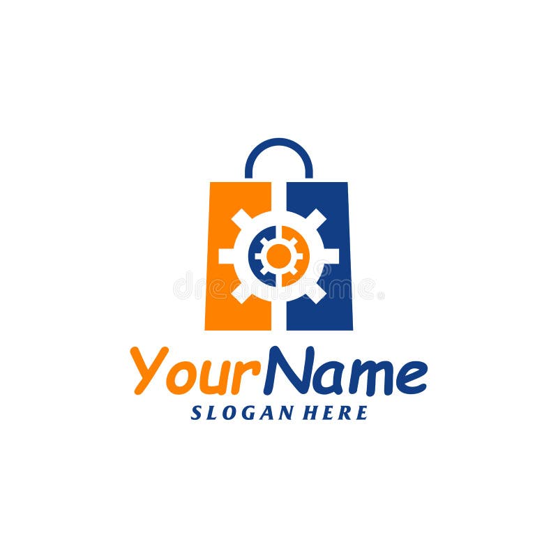 Shop Gear Logo Design Template. Shop Logo Concept Vector Stock ...