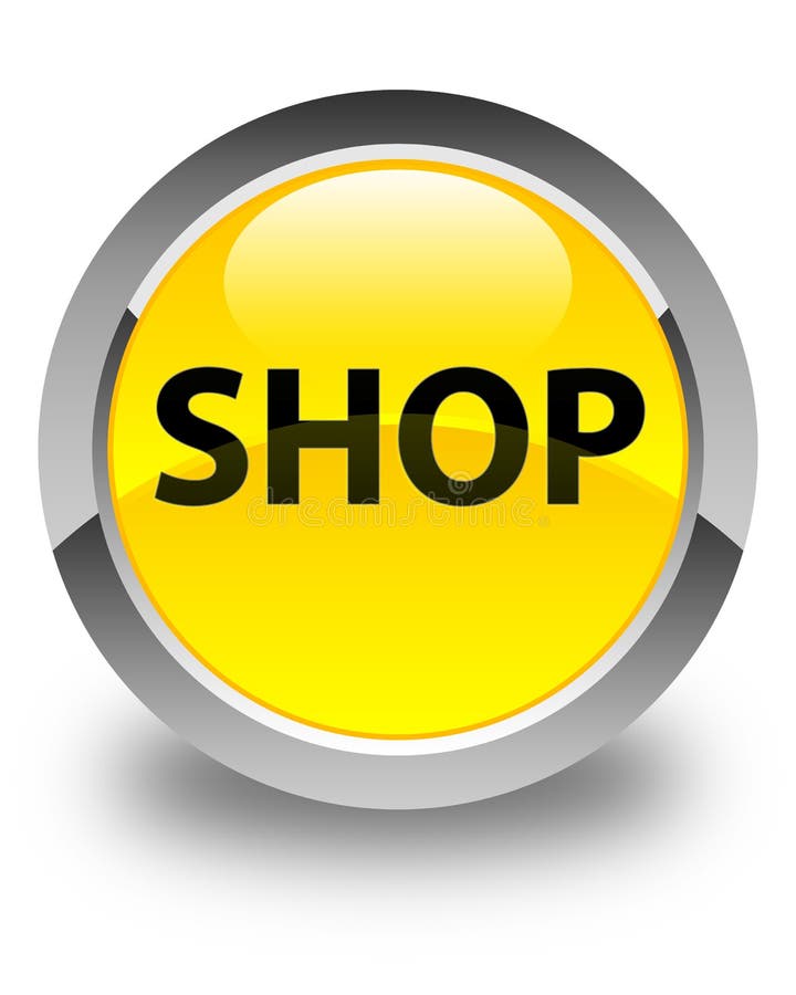 Shop Now Glossy Yellow Round Button Stock Illustration - Illustration ...