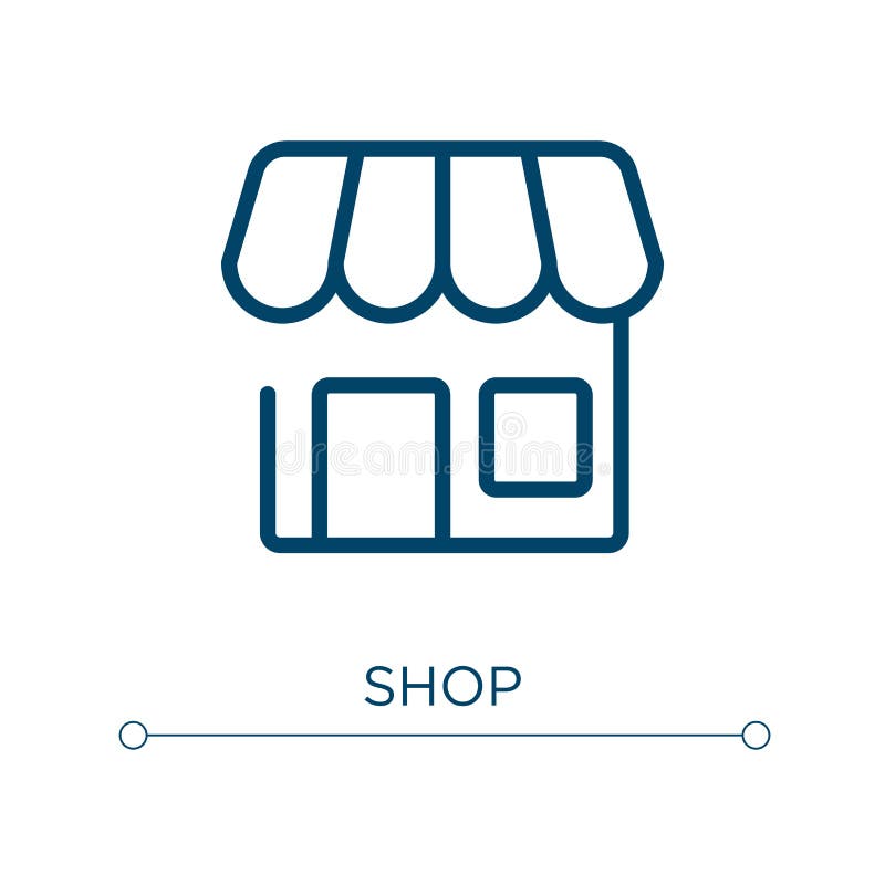 Shop Icon. Linear Vector Illustration. Outline Shop Icon Vector Stock ...