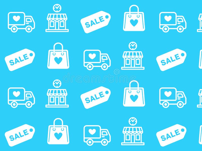 Shop Icon Pattern. Vector Illustration Stock Vector - Illustration of ...