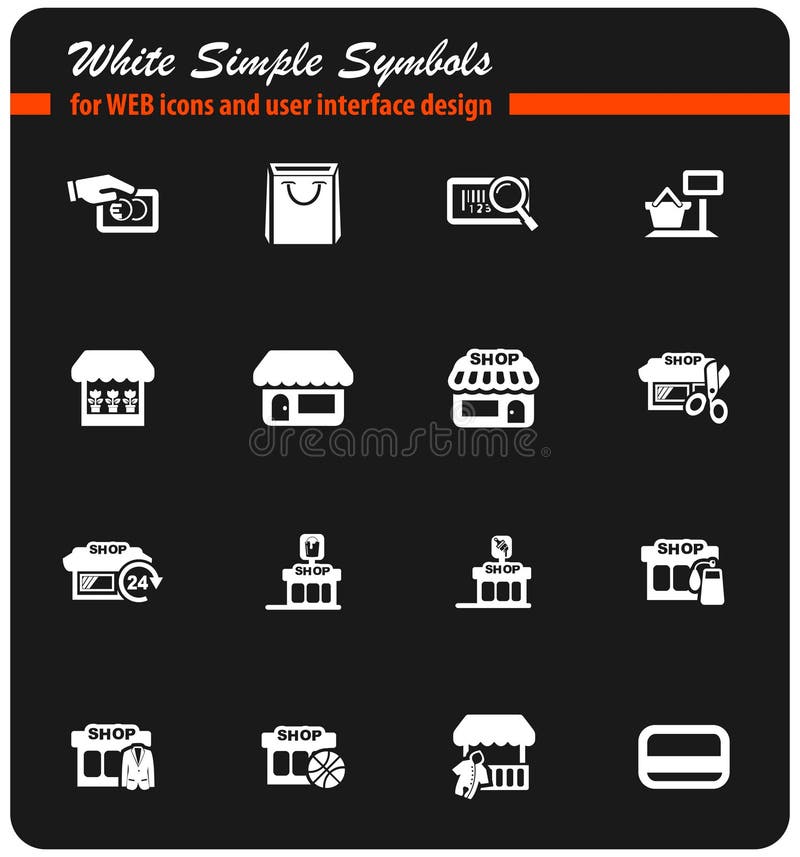 Shop icon set stock illustration. Illustration of icon - 88895936
