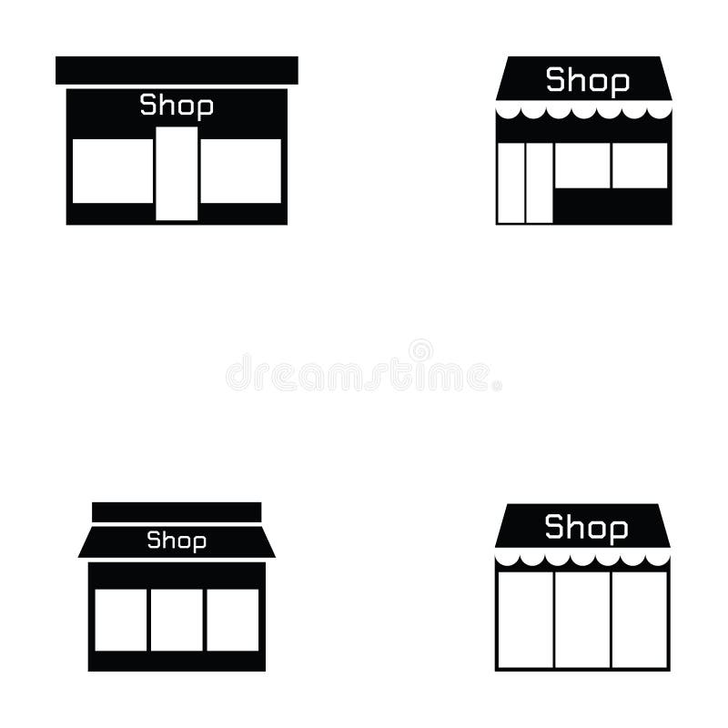 Shop icon set stock vector. Illustration of graphic - 107352543