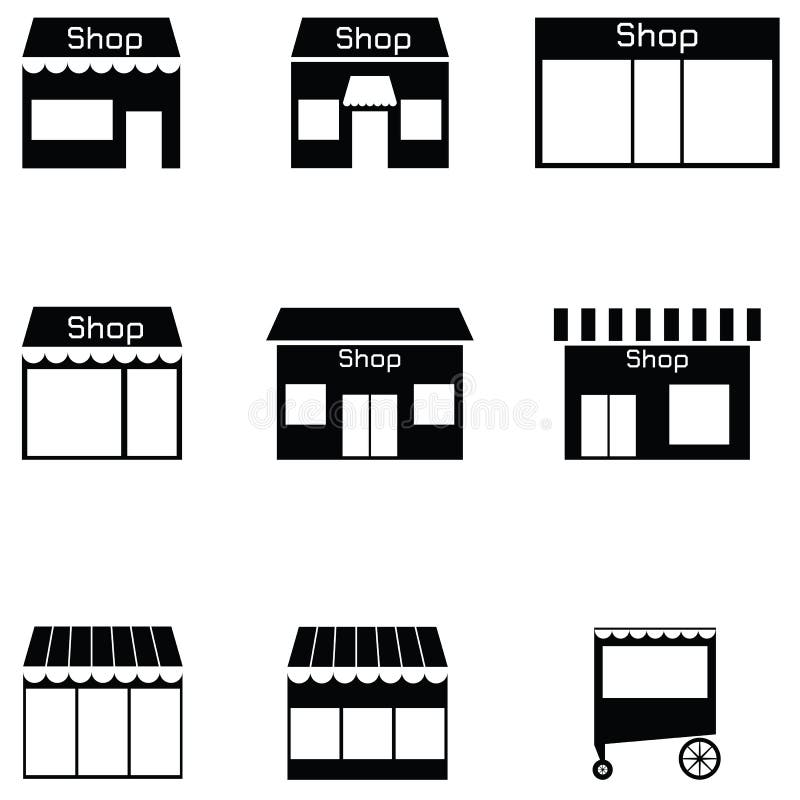 Shop icon set stock vector. Illustration of fashion - 107352586