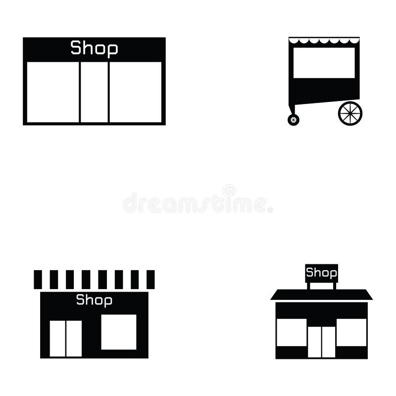 Shop icon set stock vector. Illustration of vector, retail - 107352612