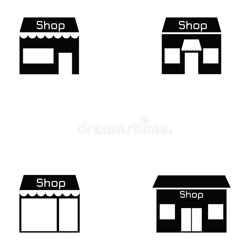 Shop icon set stock vector. Illustration of business - 107352661