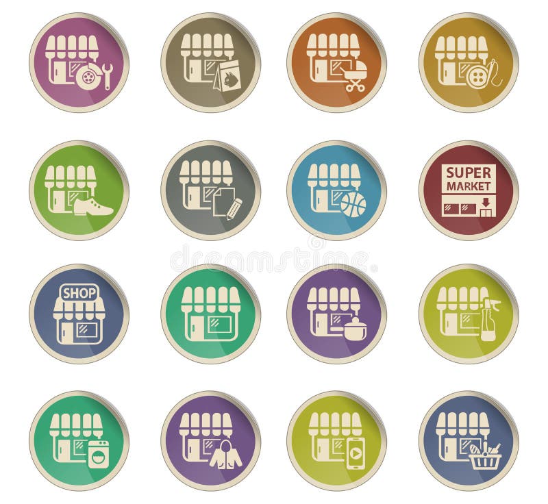 Shop icon set stock illustration. Illustration of autoshop - 88696714