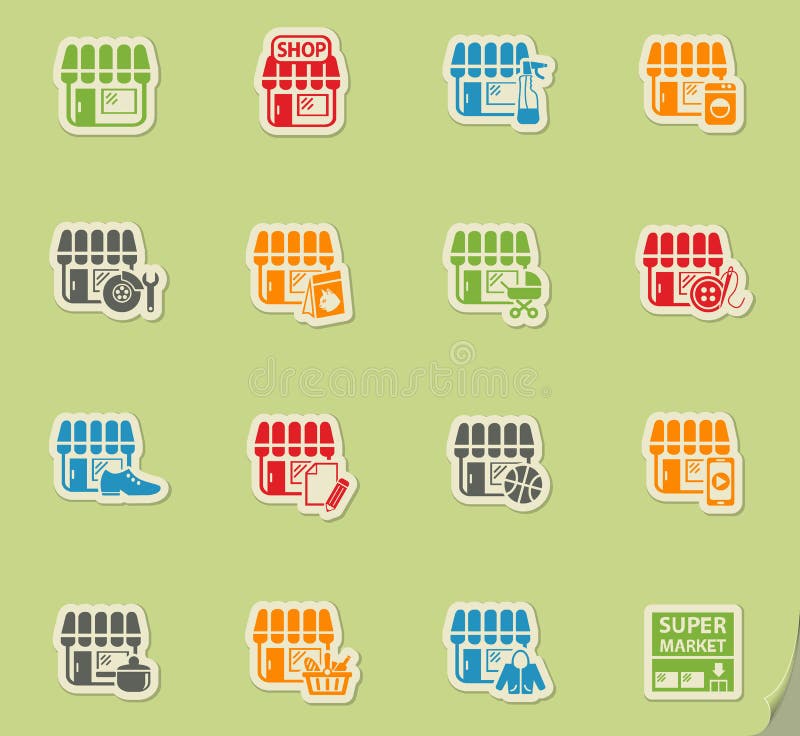 Shop icon set stock illustration. Illustration of petshop - 88833802