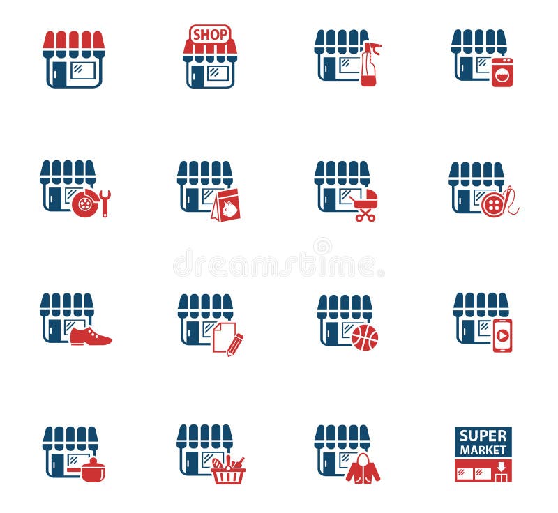Shop icon set stock illustration. Illustration of business - 88276543