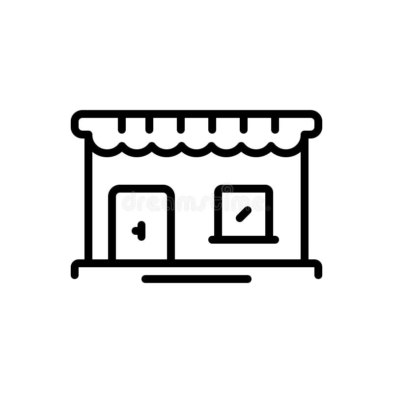 Black Line Icon for Shop, Store and Sell Stock Vector - Illustration of ...