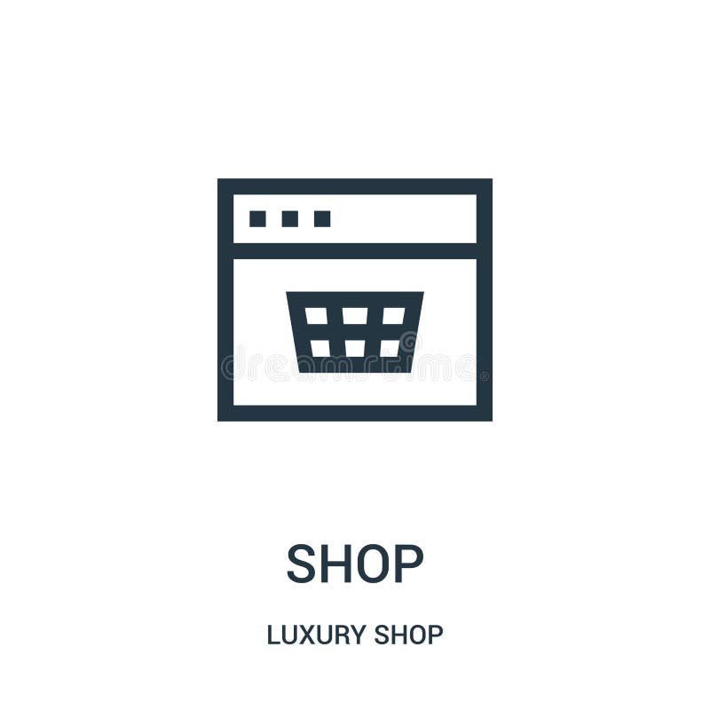 Shop Icon Vector from Luxury Shop Collection. Thin Line Shop Outline ...