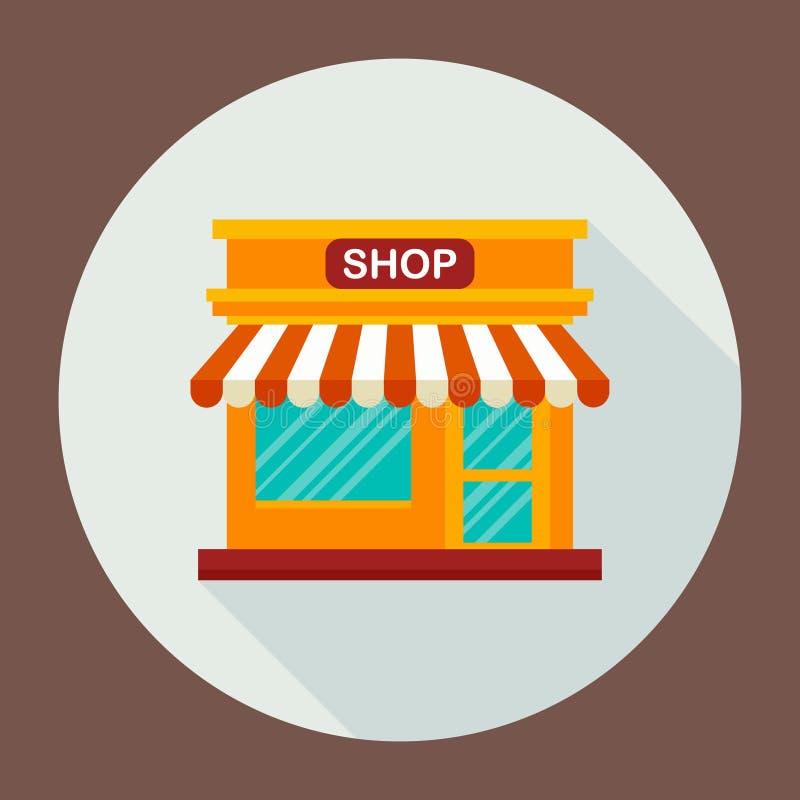 Shop Icon on a White Background. Flat Design Stock Vector ...