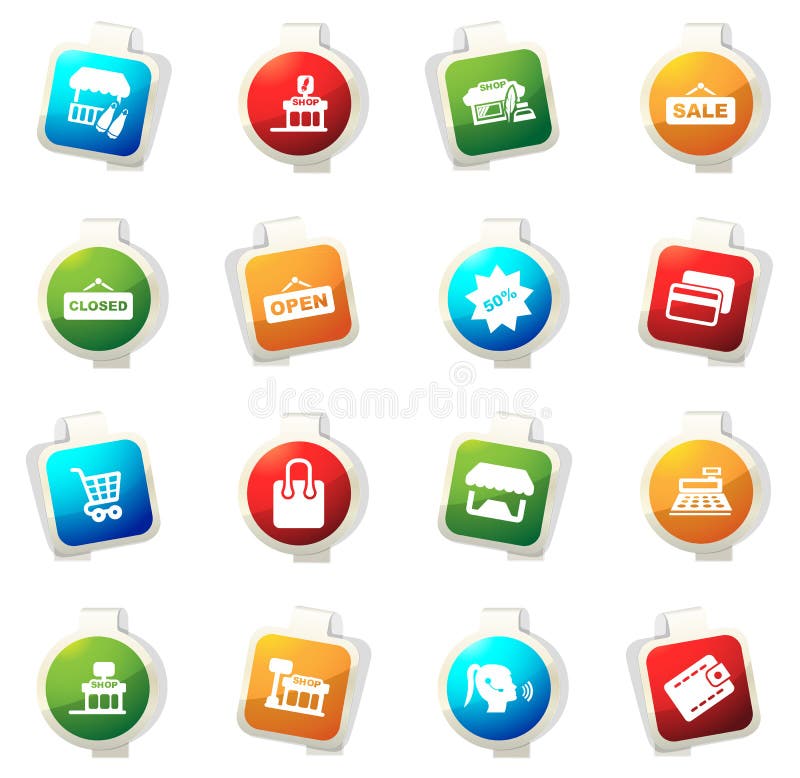 Shop icons set stock illustration. Illustration of isolated - 89236463