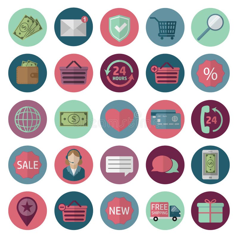 Shop icons stock vector. Illustration of icon, market - 76107135