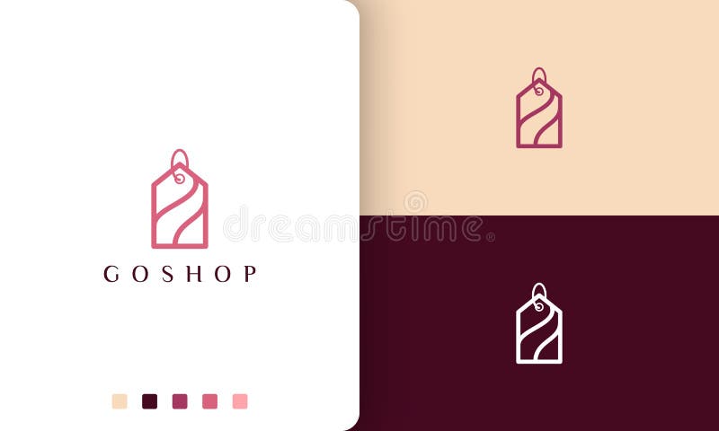 Shop Label Logo in Simple and Modern Style. Stock Vector - Illustration ...