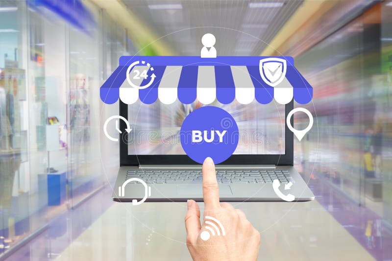 Shop in the laptop. stock image. Image of button, acquirement - 92481681