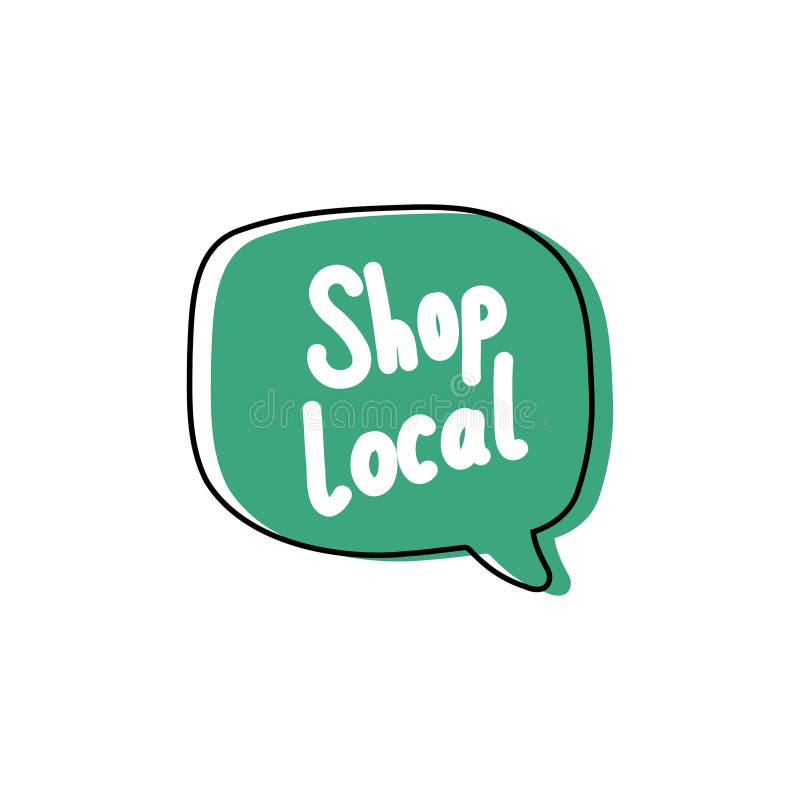 Shop Local. Badge, Icon, Logo Vector Design Illustration on White ...
