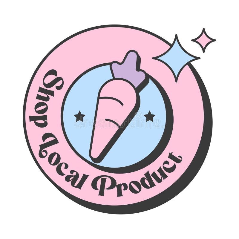 Shop Local Label Banner Design with Fun Color Stock Vector ...