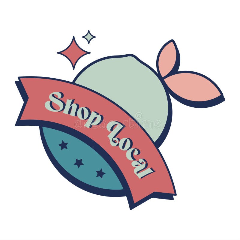 Shop Local Label Banner Design with Fun Color Stock Vector ...