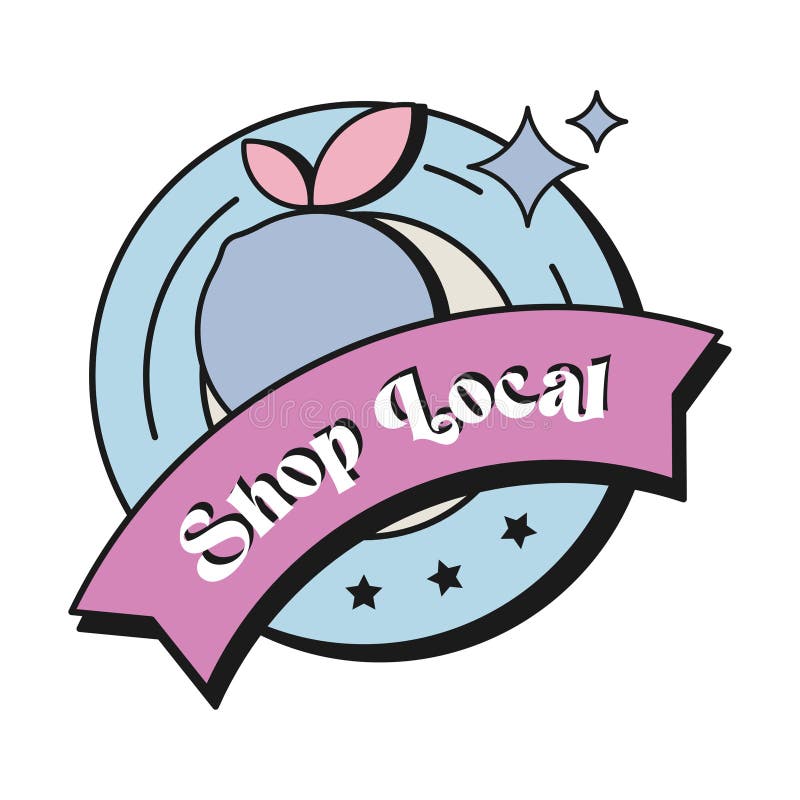 Shop Local Label Banner Design with Fun Color Stock Vector ...