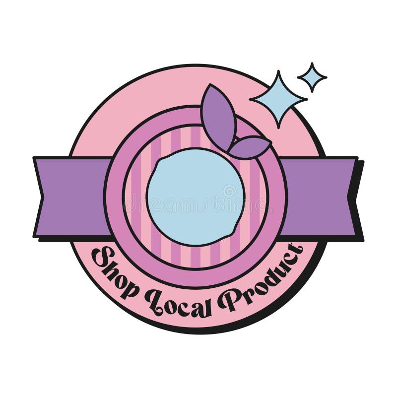 Shop Local Label Banner Design with Fun Color Stock Vector ...