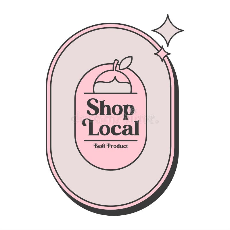 Shop Local Label Banner Design with Fun Color Stock Illustration ...