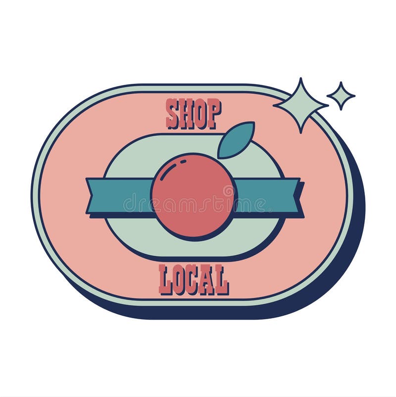 Shop Local Label Banner Design with Fun Color Stock Illustration ...