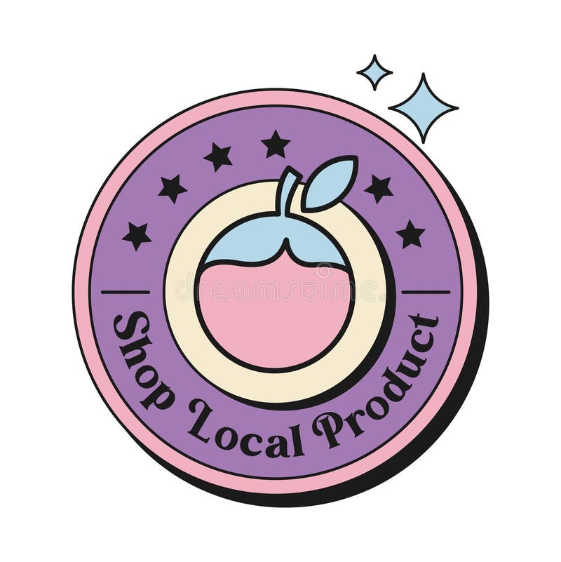 Shop Local Label Banner Design with Fun Color Stock Illustration ...