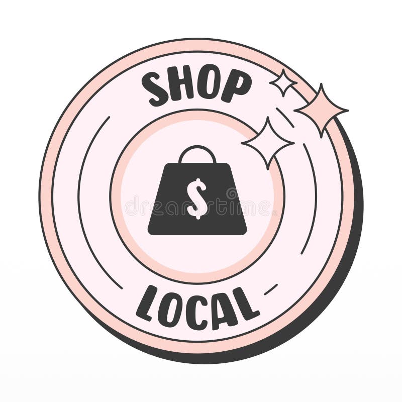 Shop Local Label Banner Design with Fun Color Stock Illustration ...