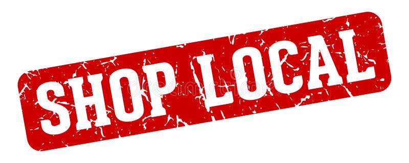 Shop Local Rectangular Sign. Shop Local Stamp Stock Vector ...