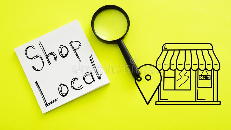 Shop Local is Shown Using the Text Stock Image - Image of product ...