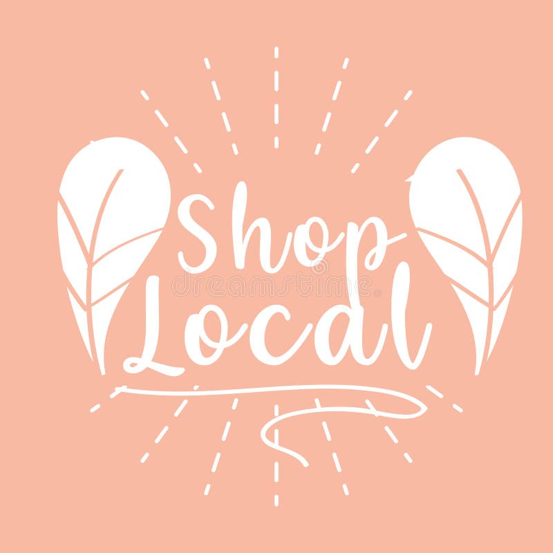 Shop Local Text Handwriting Stock Illustration - Illustration of ...