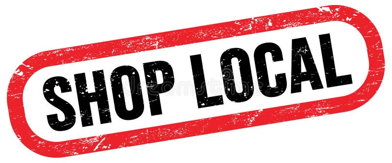 SHOP LOCAL, Text Written on Red-black Stamp Sign Stock Illustration ...
