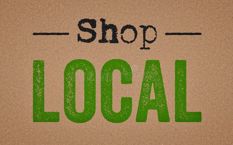Shop Local Written on a Retro Paper Background Stock Illustration ...