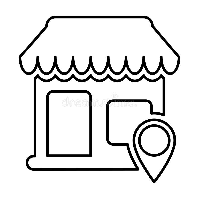 Shop Location Icon in Outline Style Stock Vector - Illustration of ...