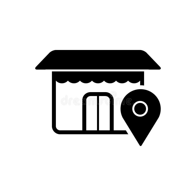 Black Solid Icon for Shop Location, Market and Store Stock Vector ...