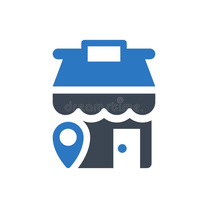 Shop location icon stock vector. Illustration of address - 217599036
