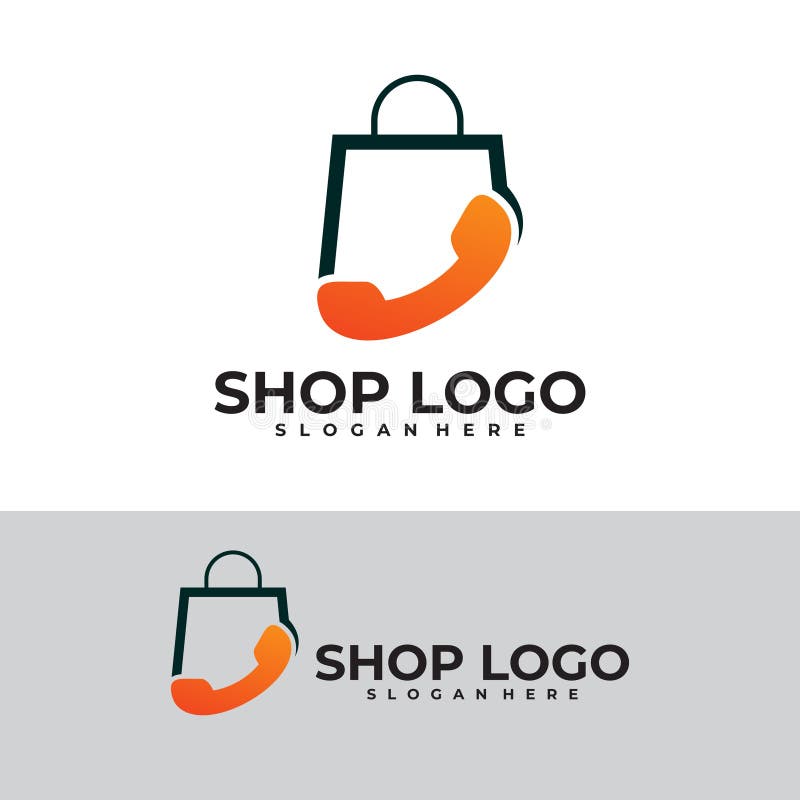 Shop Logo Vector Design Template Stock Vector - Illustration of call ...