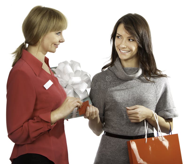 Shop manager and customer stock image. Image of businesswoman - 32640135