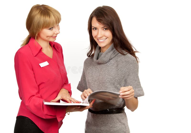Shop manager and customer stock photo. Image of consultant - 32640190