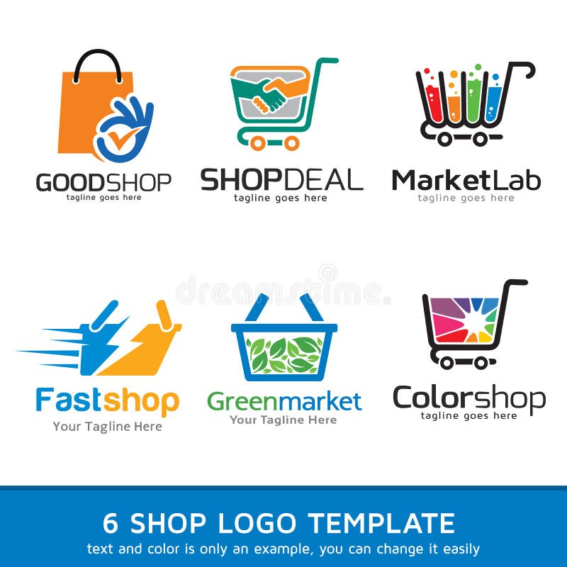 Shop-Markt Logo Template Design Vector Vektor Abbildung - Illustration ...