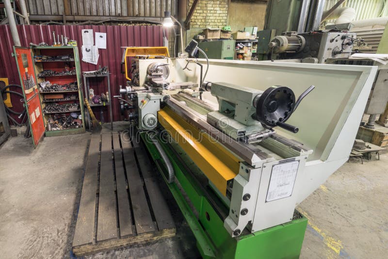 Machining Shop, Two Vertical Milling Machine. Stock Image - Image of ...