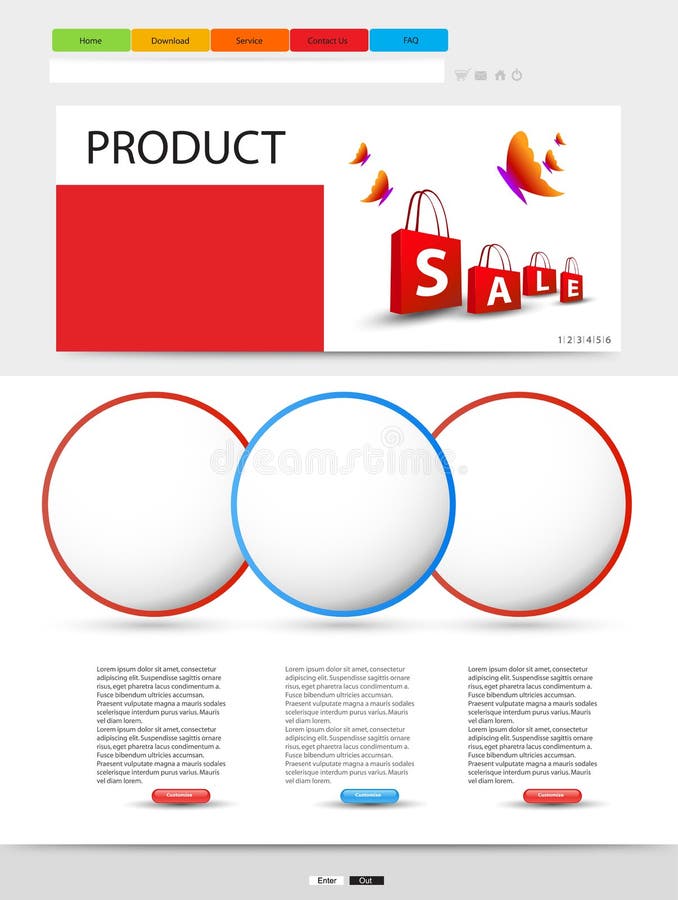 Shop Modern Website Template Stock Vector - Illustration of menu ...