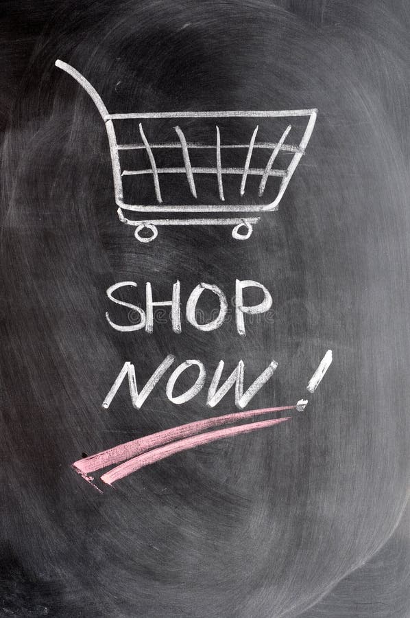 Shop now stock image. Image of wooden, chalk, chalkboard - 22735589