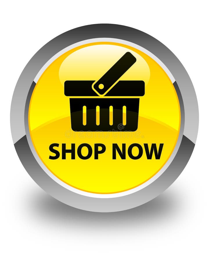 Shop Now Yellow Square Button Red Ribbon in Corner Stock Illustration ...