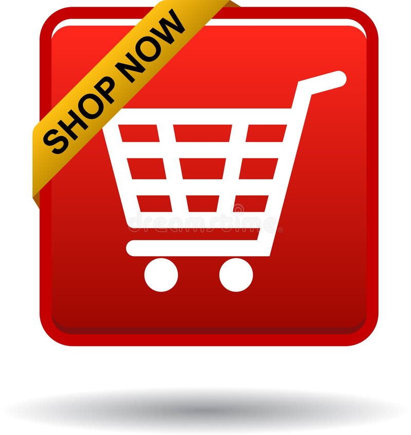Shop Now Icon Blue Square Button Stock Vector - Illustration of ...