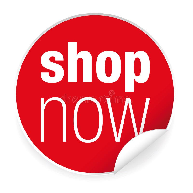 Shop now sticker stock vector. Illustration of threedimensional - 120298231