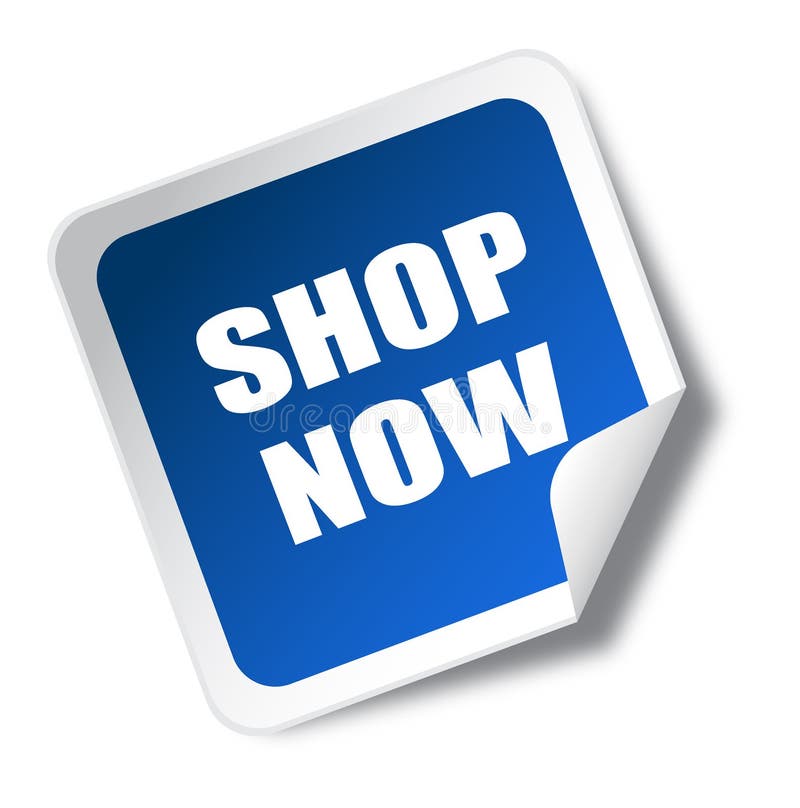 Shop Now Blue Round Color Button Stock Vector - Illustration of company ...