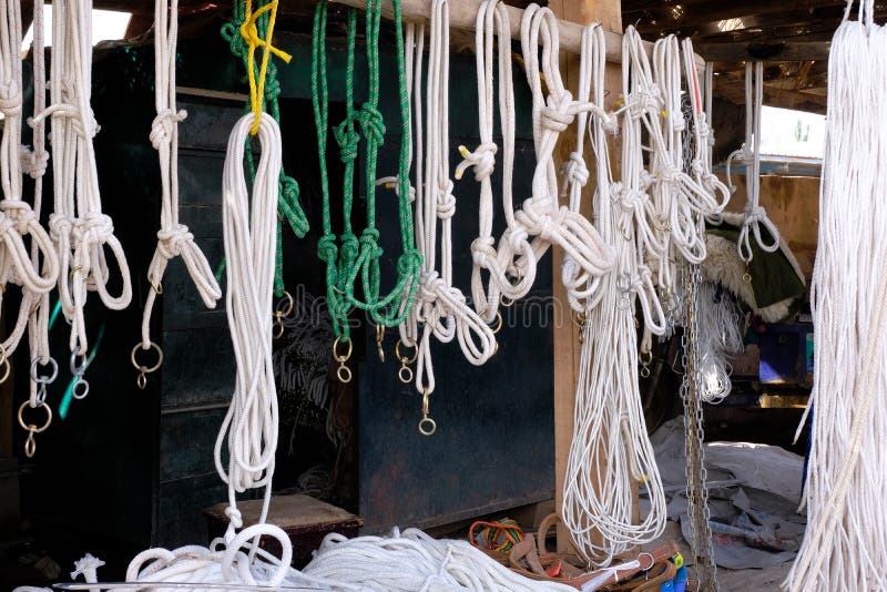 A rope shop. stock image. Image of design, fiber, fabric - 131477453