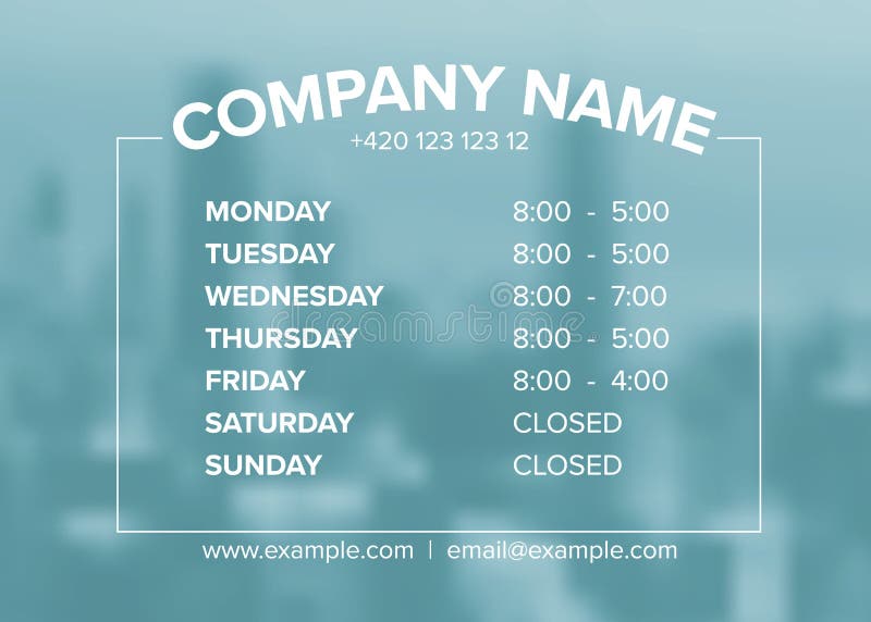 Opening Hours Template Stock Illustrations – 135 Opening Hours Template ...