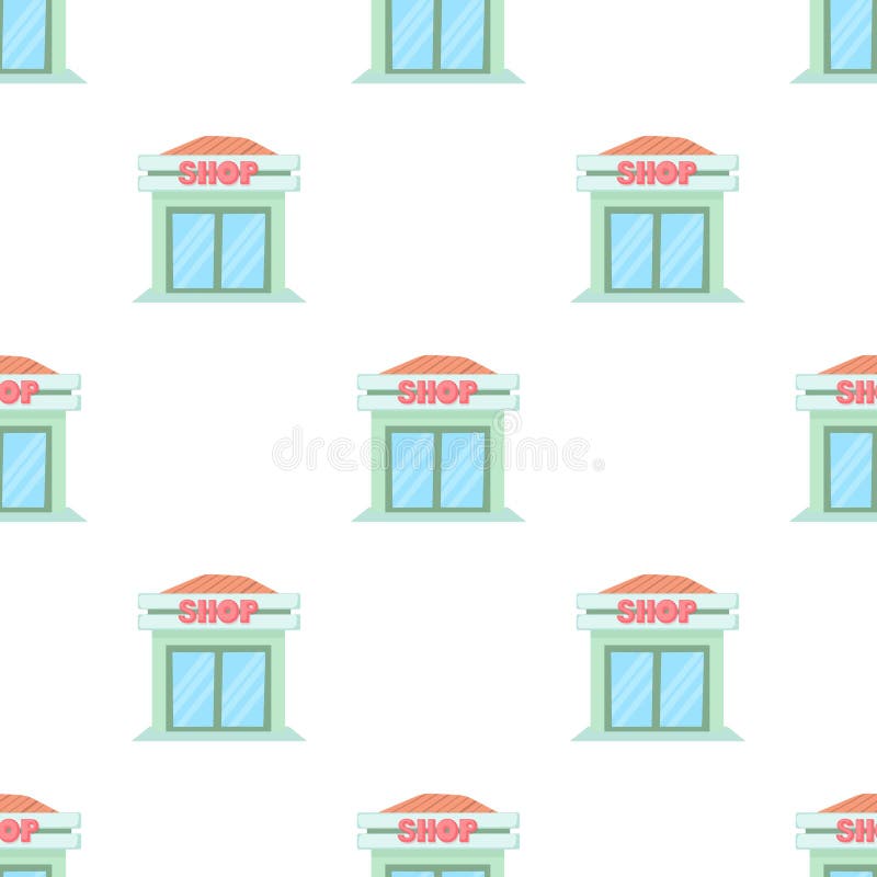 Shop Pattern Seamless Vector Stock Vector - Illustration of front ...